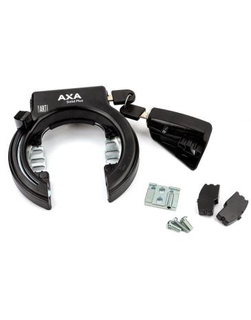 AXA ringlock Solid Plus + Yamaha battery lock black | Babboe
